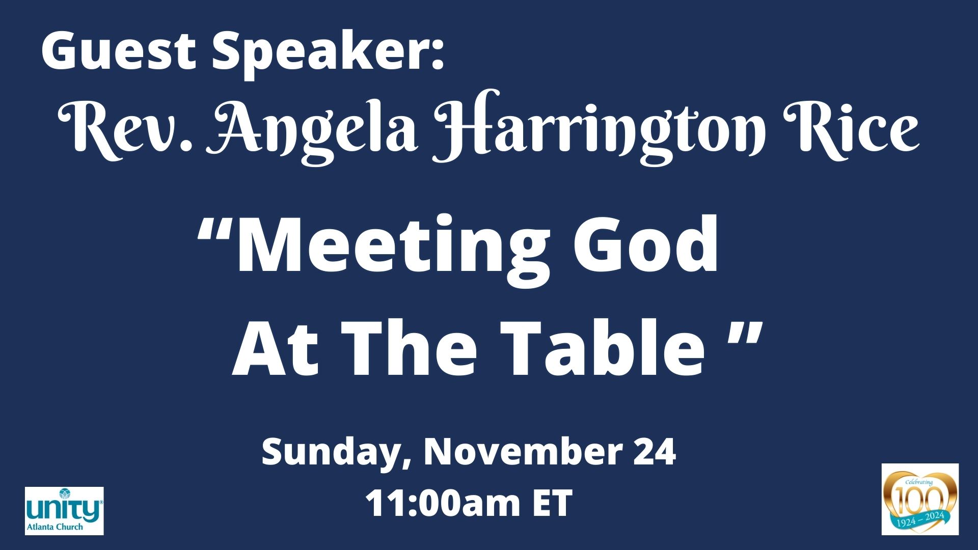 Sunday Message: "Meeting God at the Table" with Rev. Angela Harrington ...